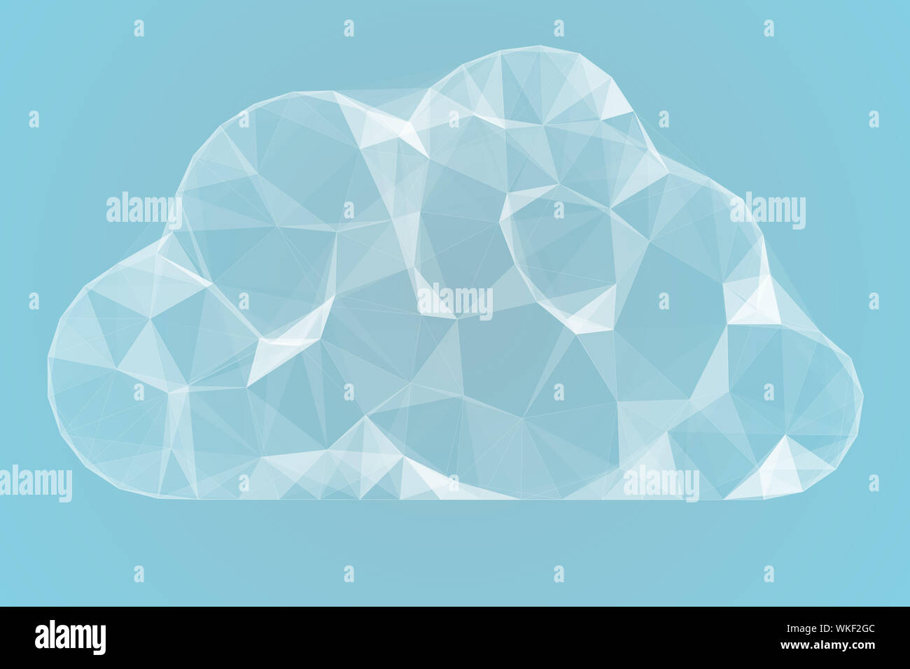 Angular cloud design in white on blue background Stock Photo - Alamy