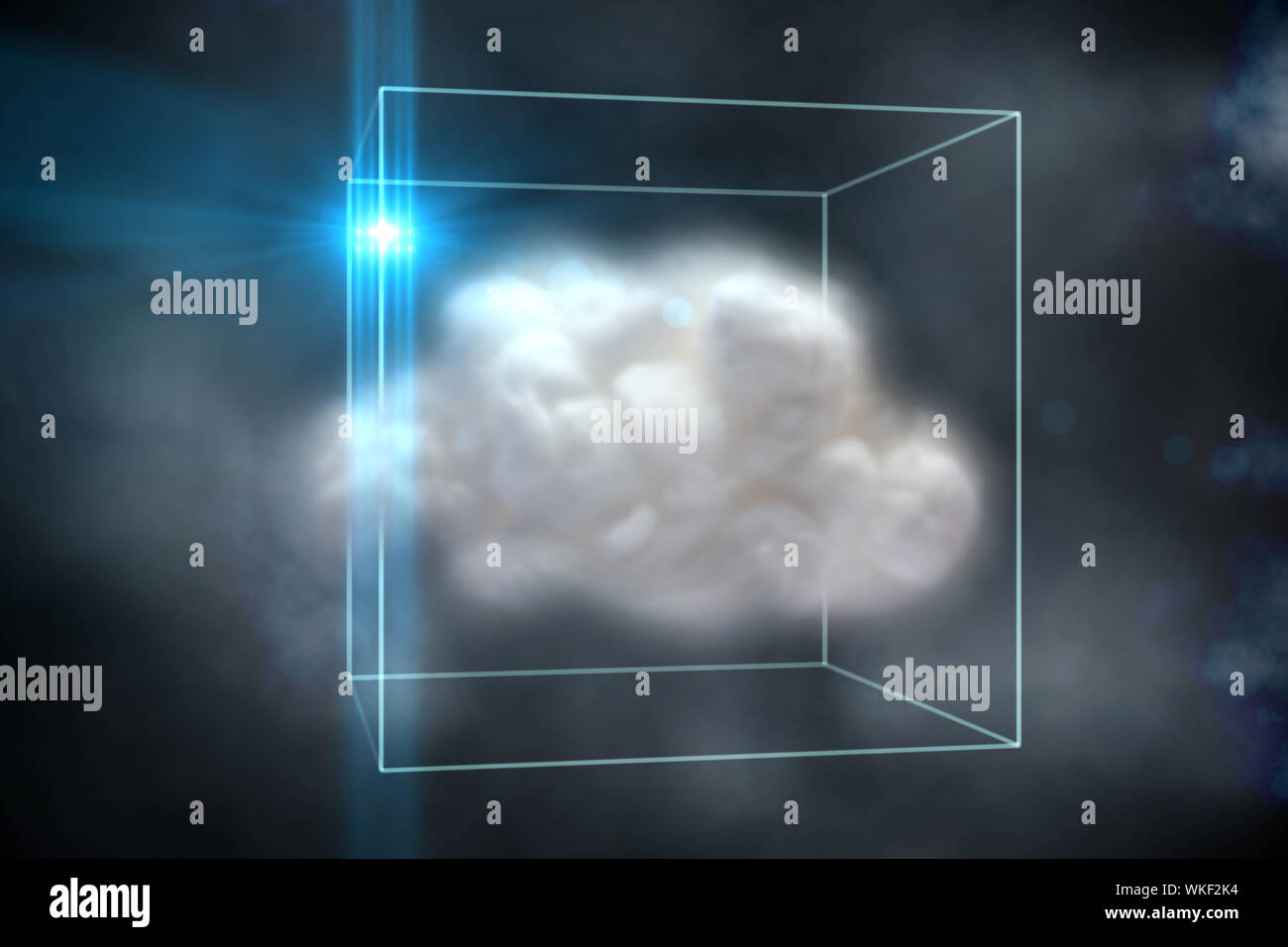 Cloud computing concept in box on black background Stock Photo - Alamy
