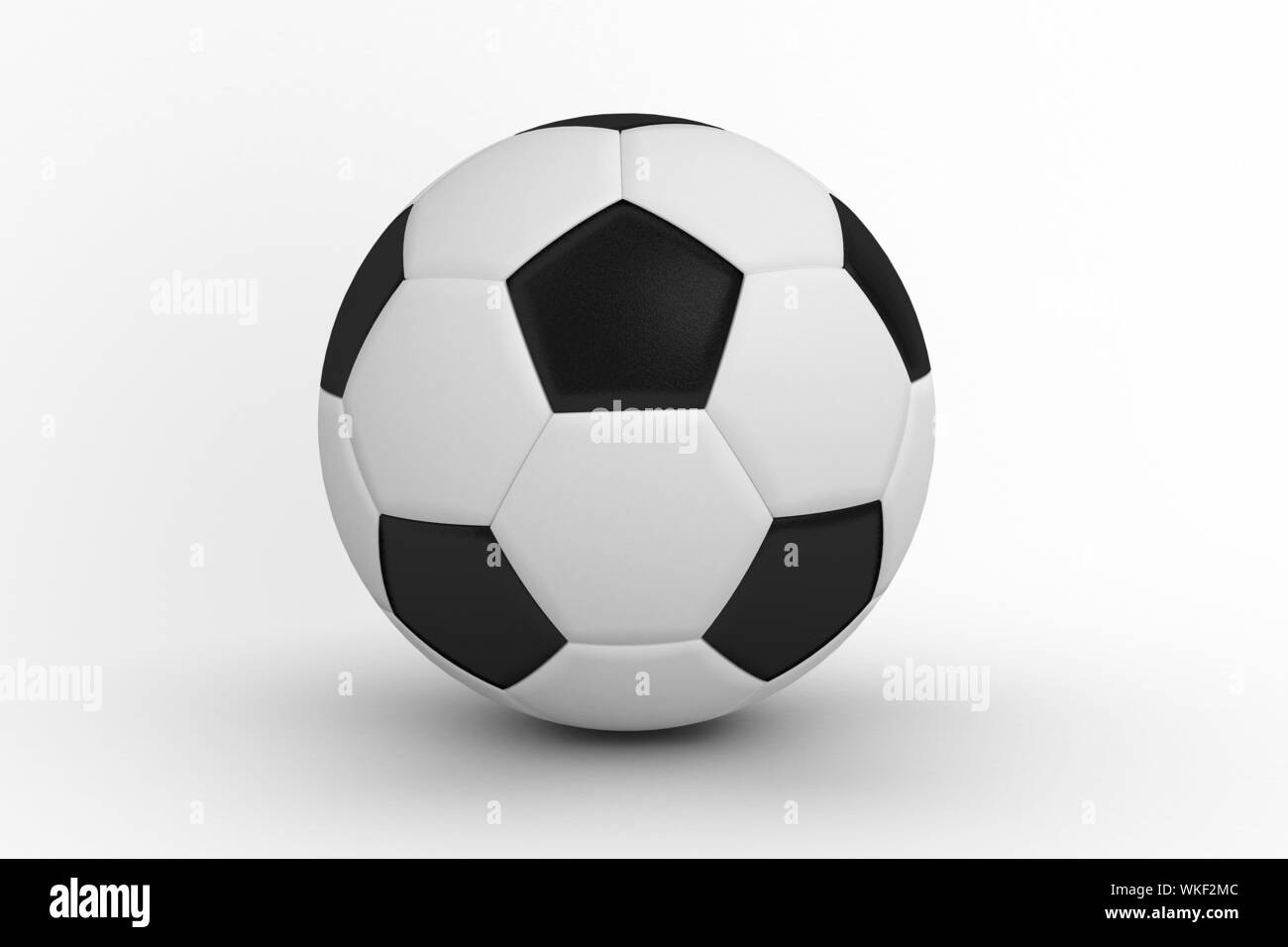 Black and white leather football on white background Stock Photo - Alamy