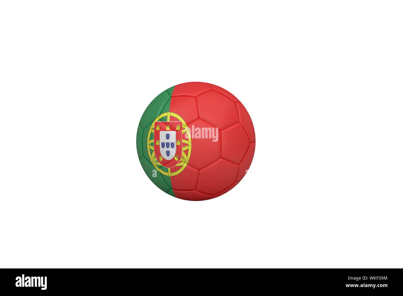 Football in portugal colours on white background Stock Photo - Alamy