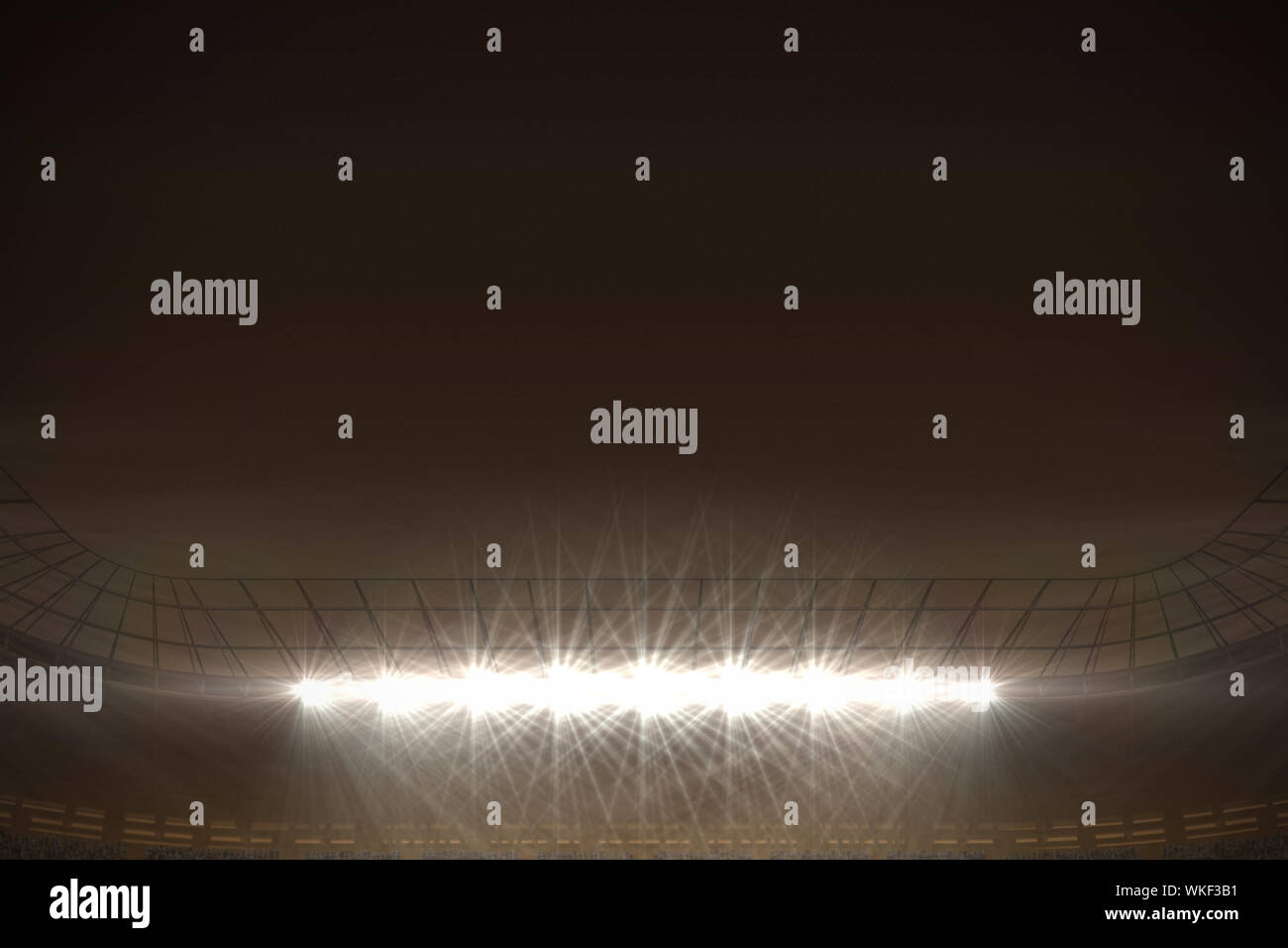 Digitally generated large football stadium under night sky Stock Photo ...