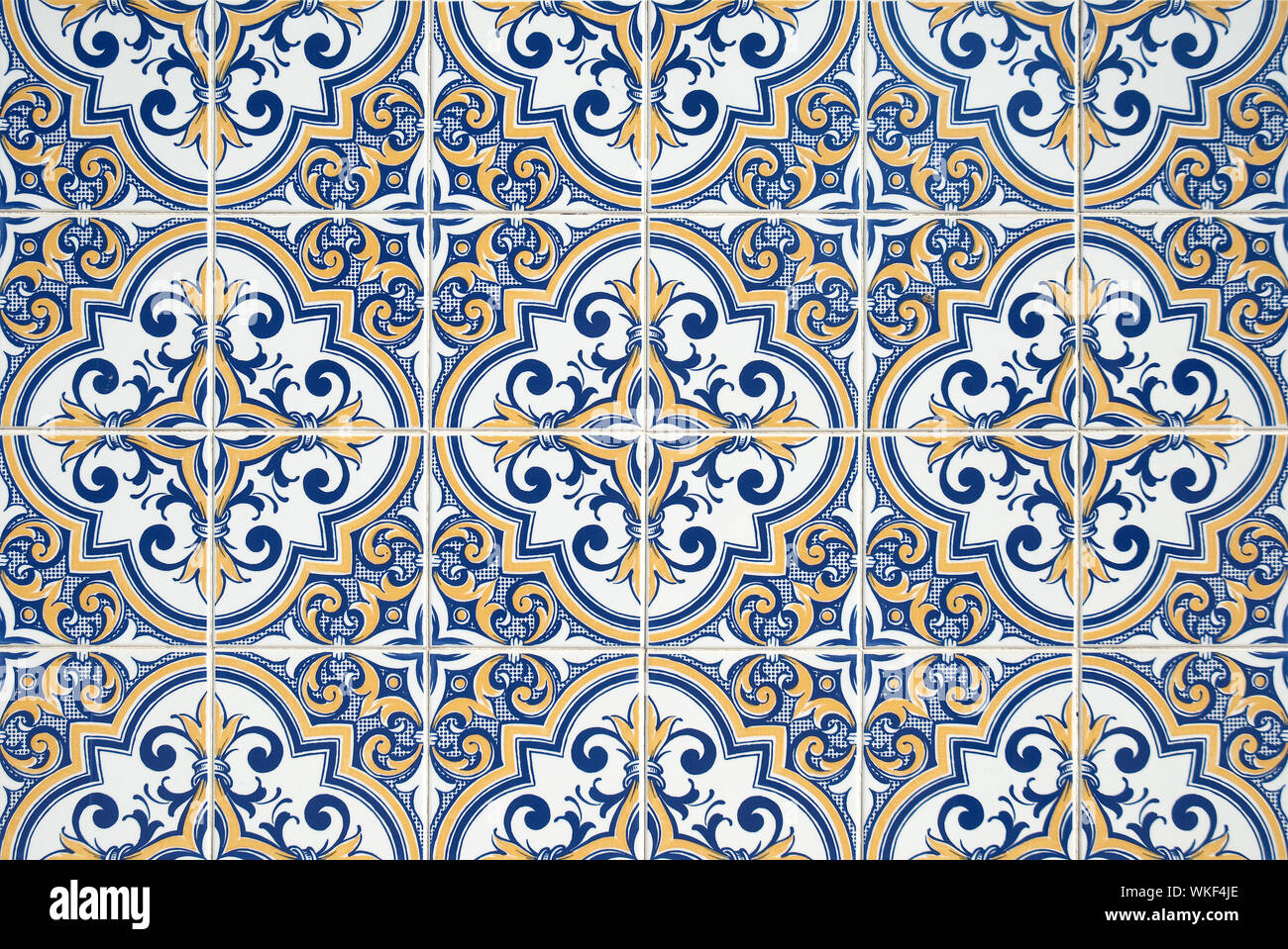 Traditional Portuguese azulejos - painted ceramic tilework Stock Photo ...