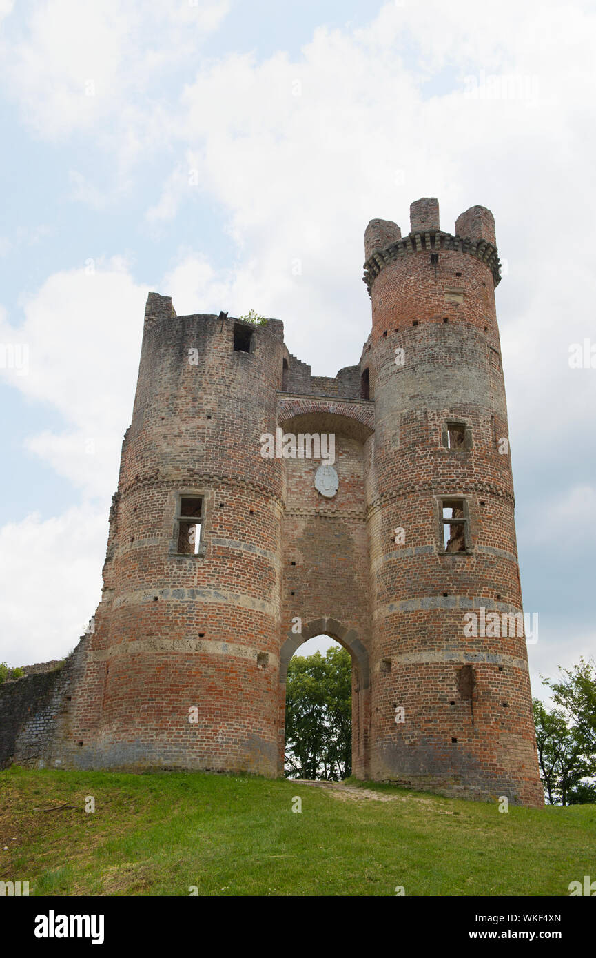 Tower of French ruin in Bressieux Stock Photo - Alamy