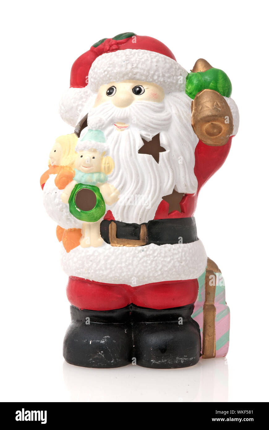 Ceramic Santa Claus isolated on white background Stock Photo - Alamy