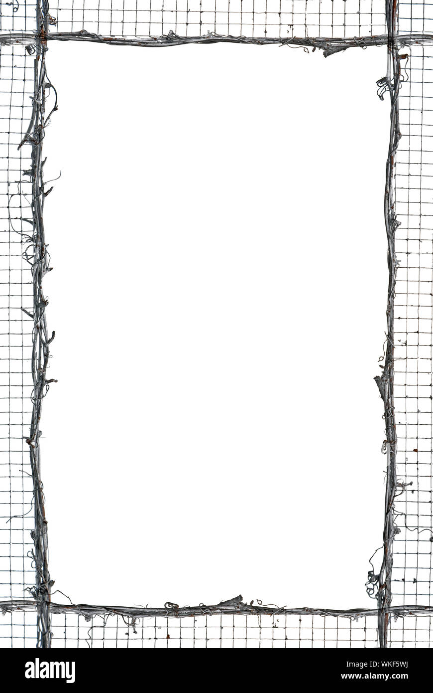 Net and straw frame isolated on white background Stock Photo - Alamy