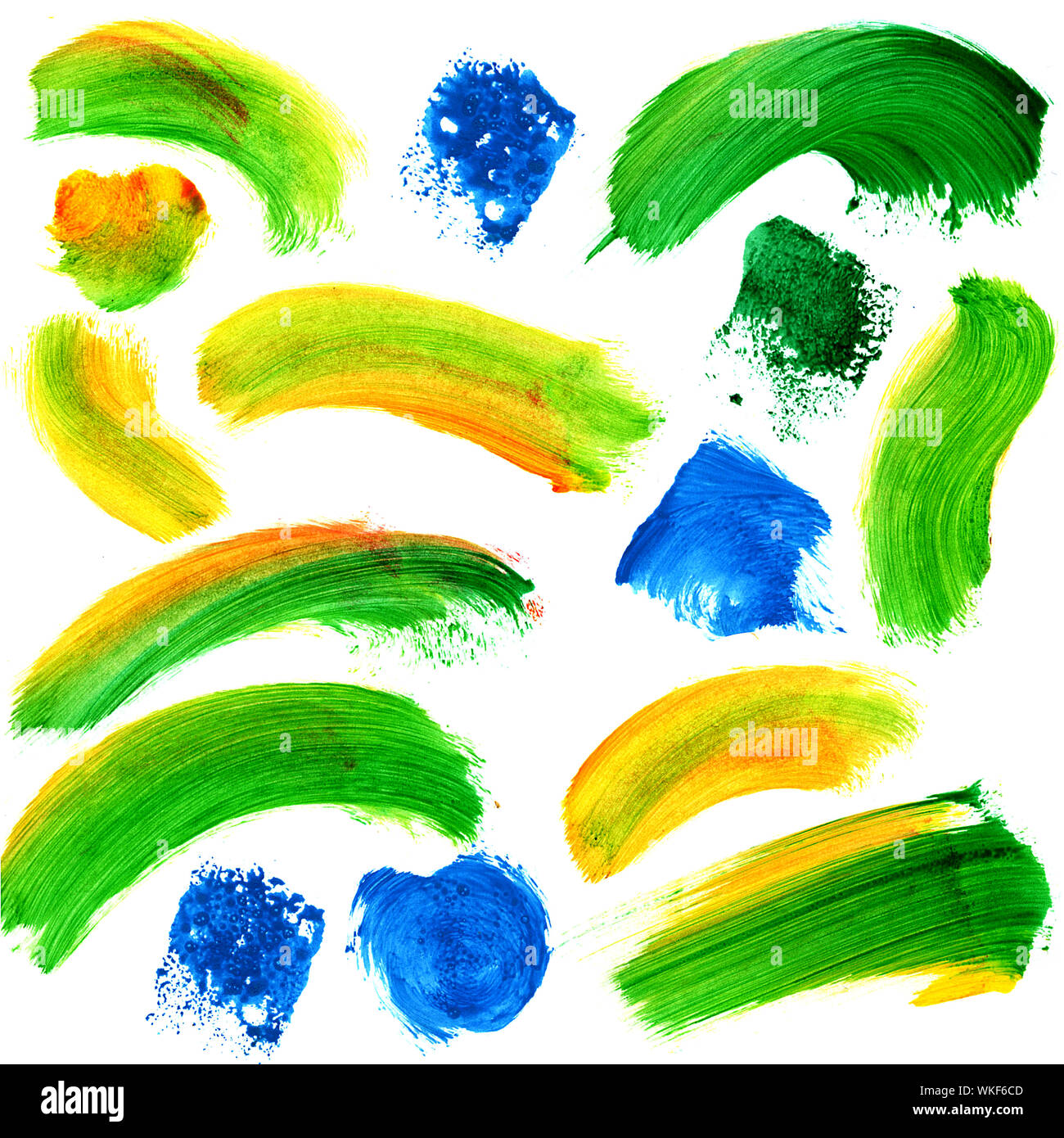 Colorful brush strokes isolated on white background Stock Photo - Alamy