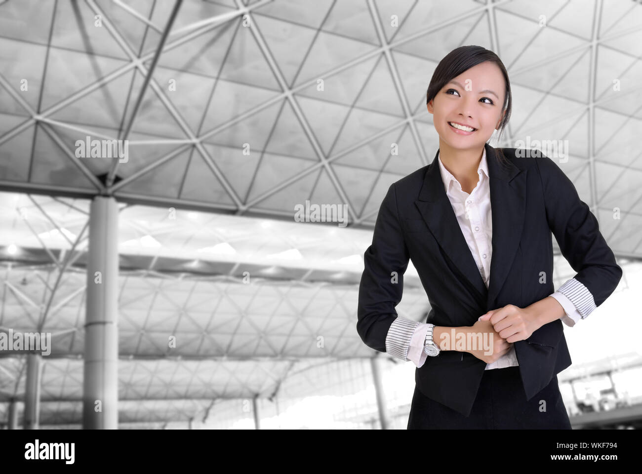 Business woman in office with smiling face, closeup portrait Stock ...