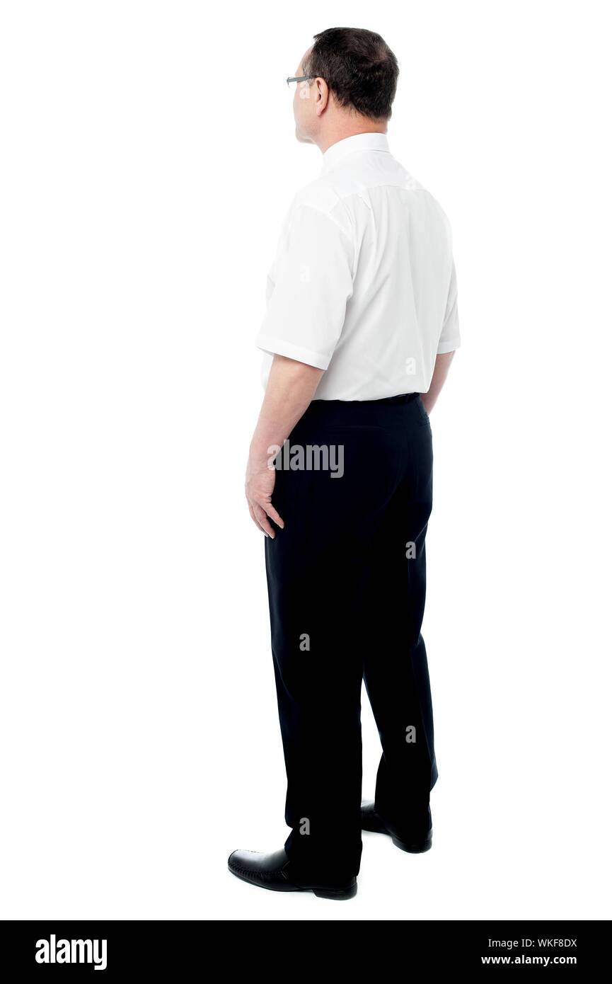 businessman standing isolated on white background Stock Photo - Alamy