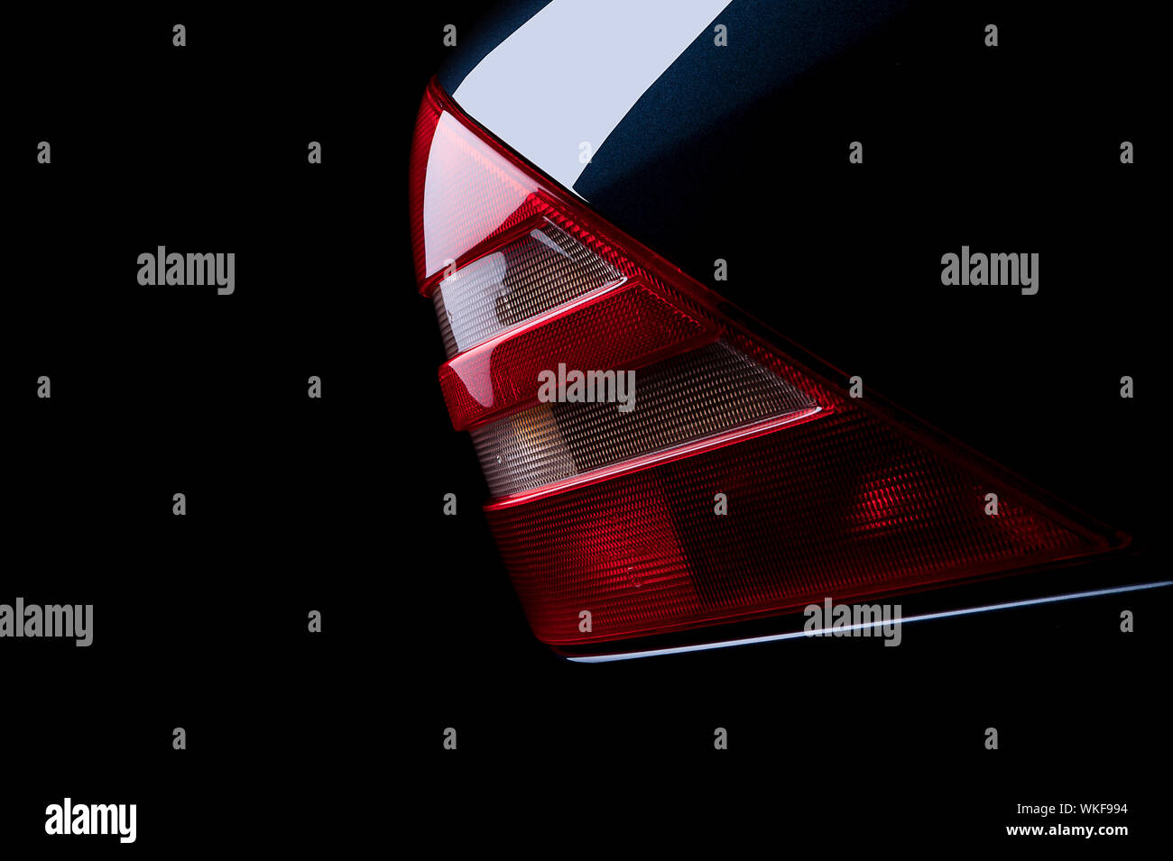 Closeup red tail light on black car hi-res stock photography and images ...