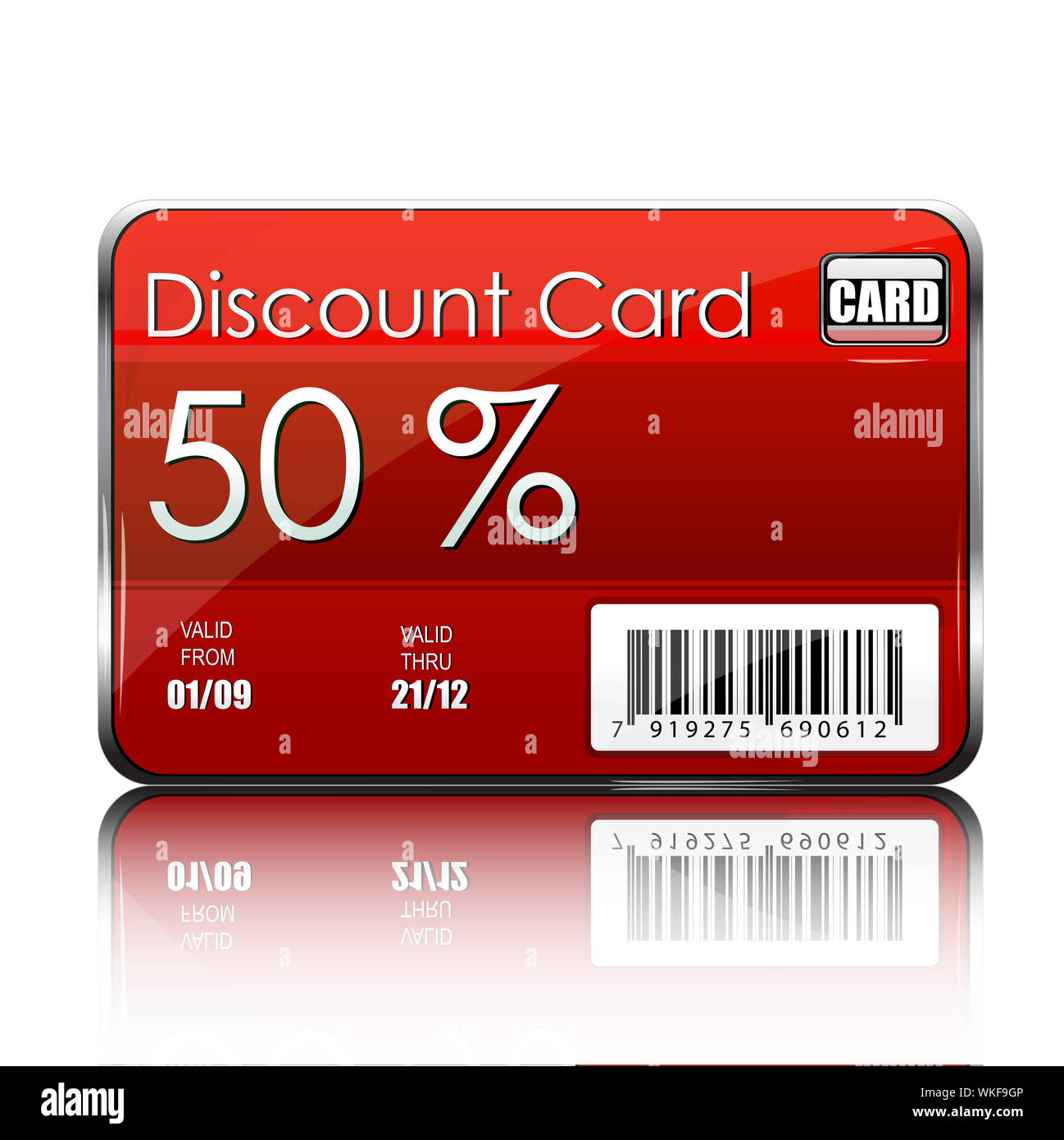 illustration of discount card on white background Stock Photo - Alamy