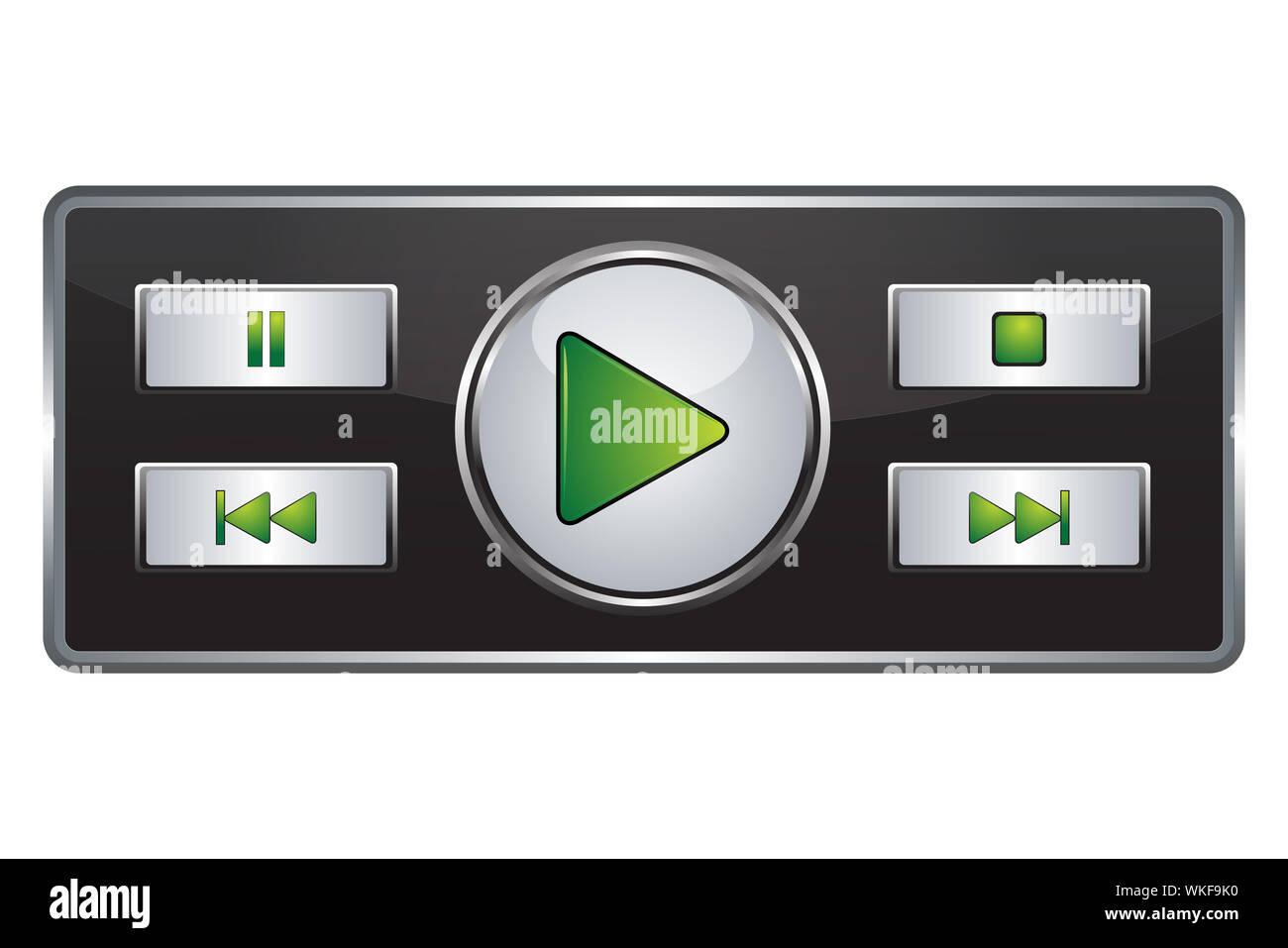illustration of start button on white background Stock Photo - Alamy
