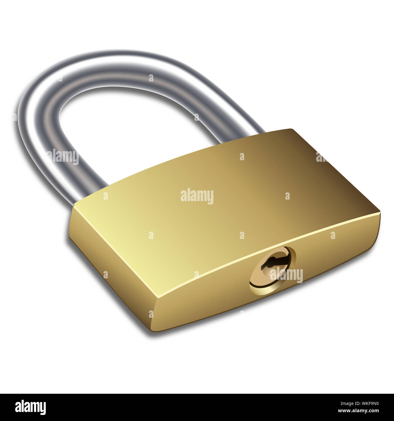 illustration of lock pad on white background Stock Photo - Alamy