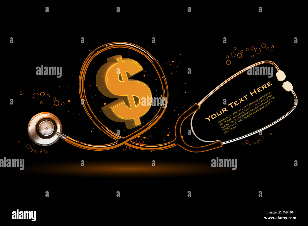 illustration of dollar sign with stethoscope Stock Photo - Alamy