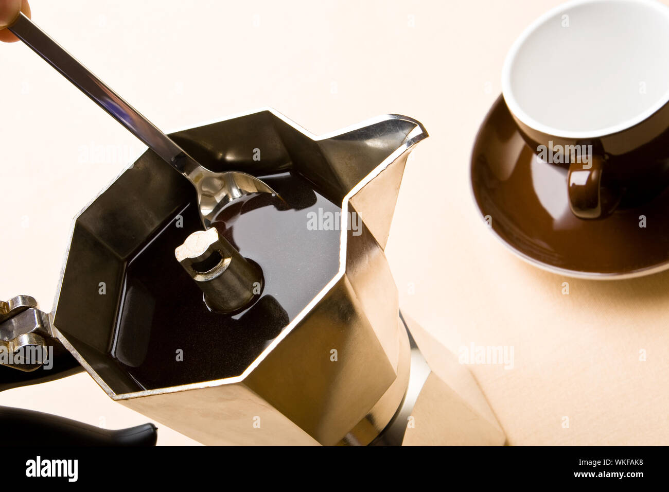 Stirring cup black espresso coffee hi-res stock photography and images ...