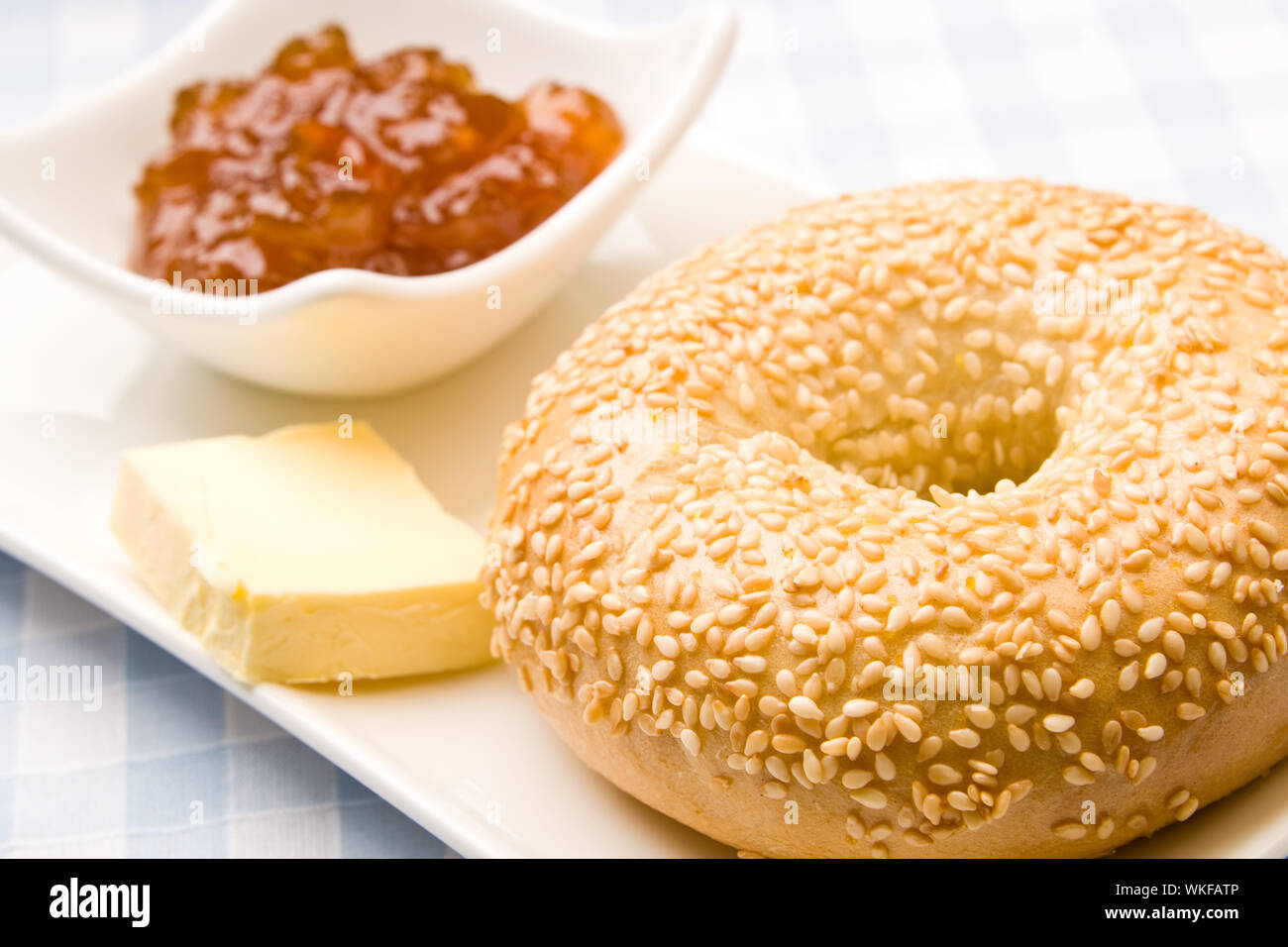 Grain bagel and butter hi-res stock photography and images - Alamy