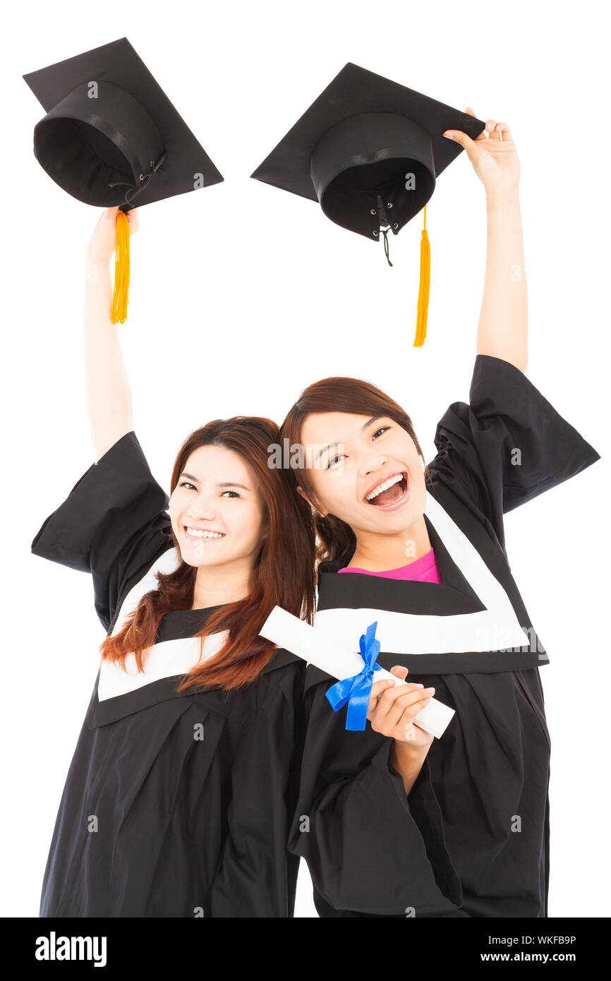 Two graduation hats hi-res stock photography and images - Alamy