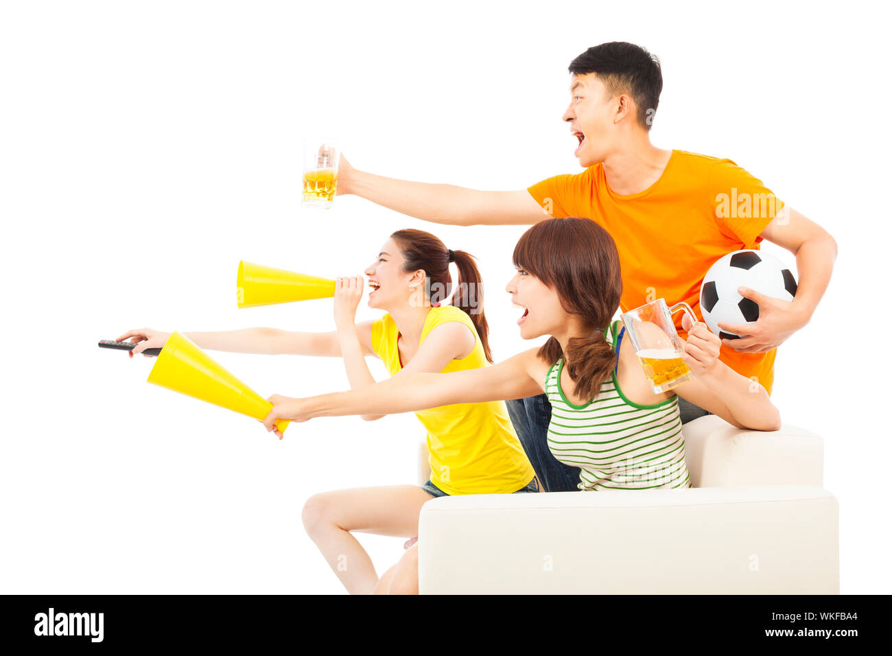 Excited asian female soccer fans hi-res stock photography and images ...