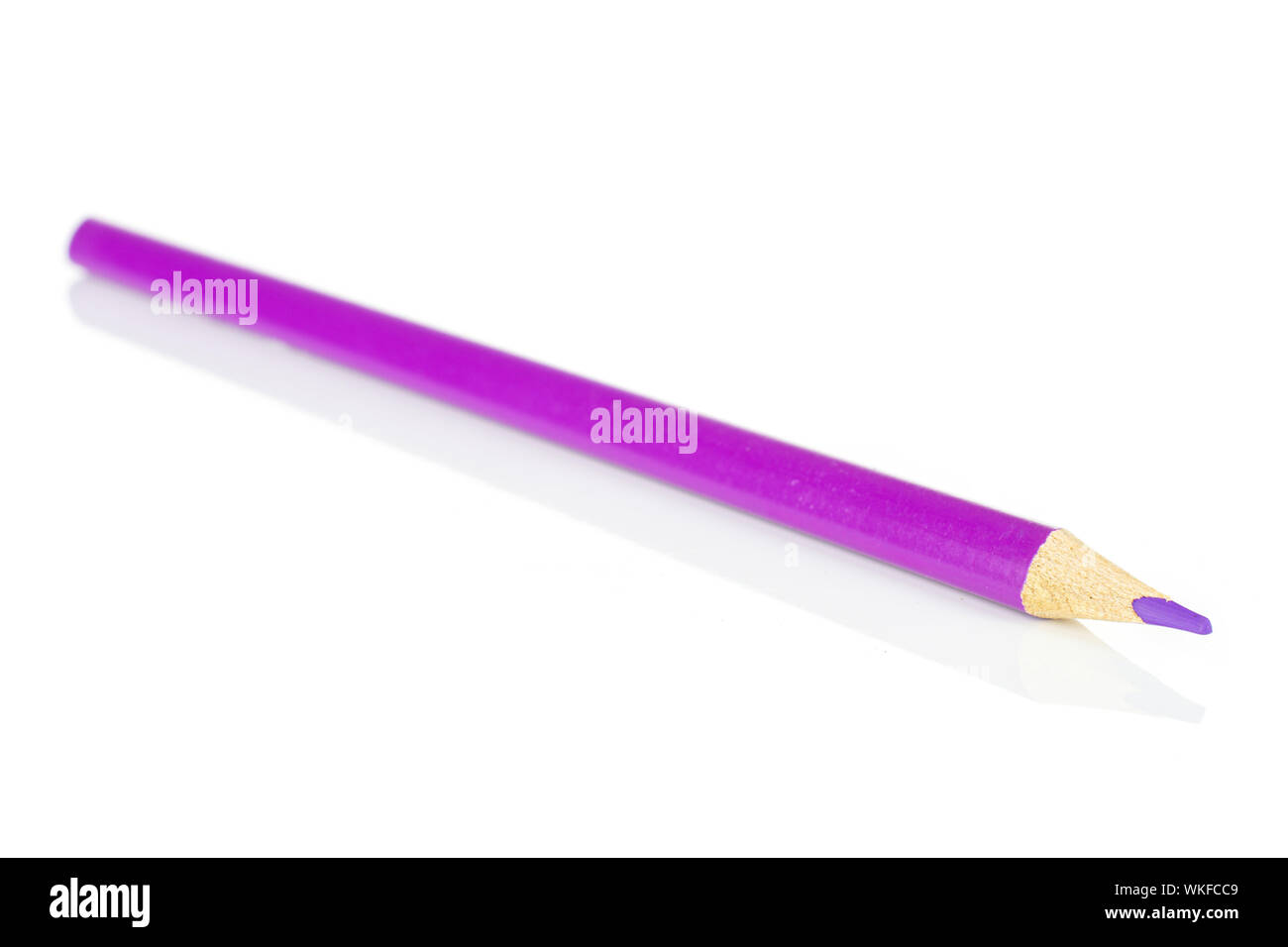 One whole violet colored pencil isolated on white background Stock ...