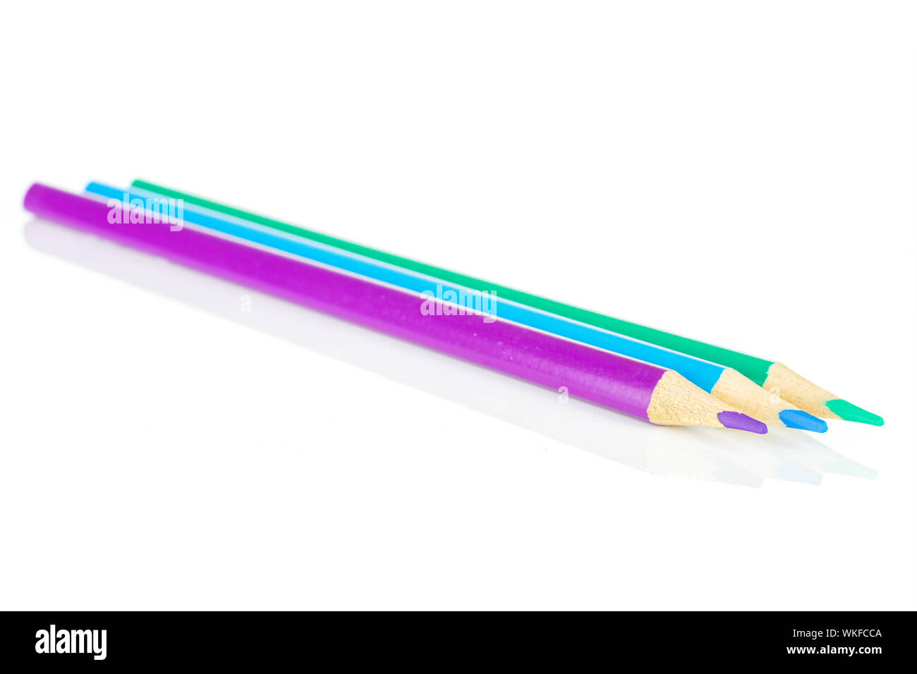 Group of three whole colored pencil isolated on white background Stock ...