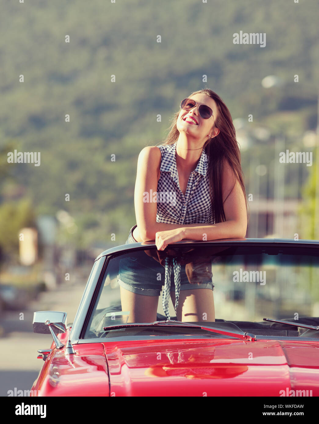 1960s woman in convertible car hi-res stock photography and images - Alamy