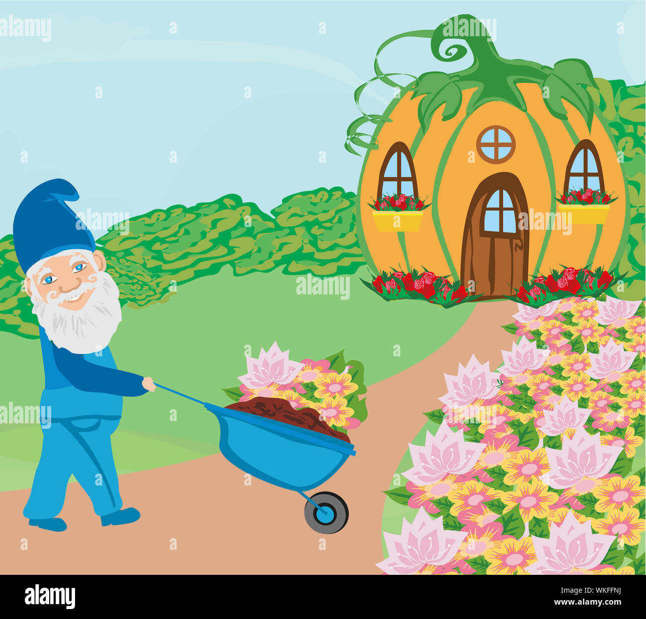 Garden gnome boy Stock Photo - Alamy
