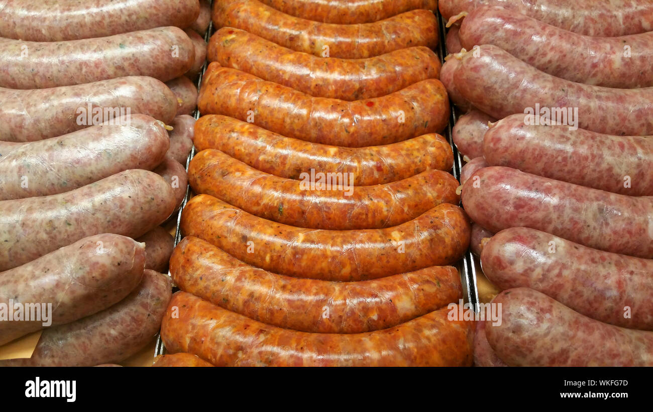 Sausages at butcher hi-res stock photography and images - Alamy