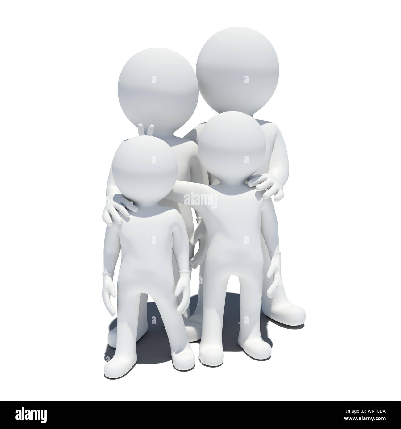 Family 3d people. Isolated on white background Stock Photo - Alamy