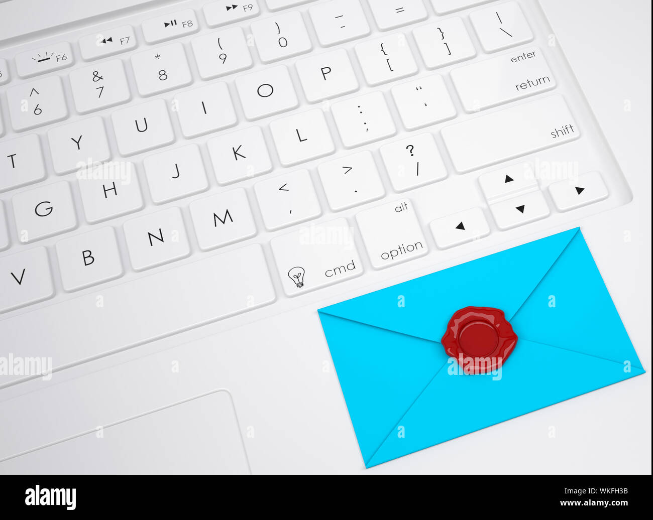 Envelope with stamp on the keyboard. View from above Stock Photo - Alamy
