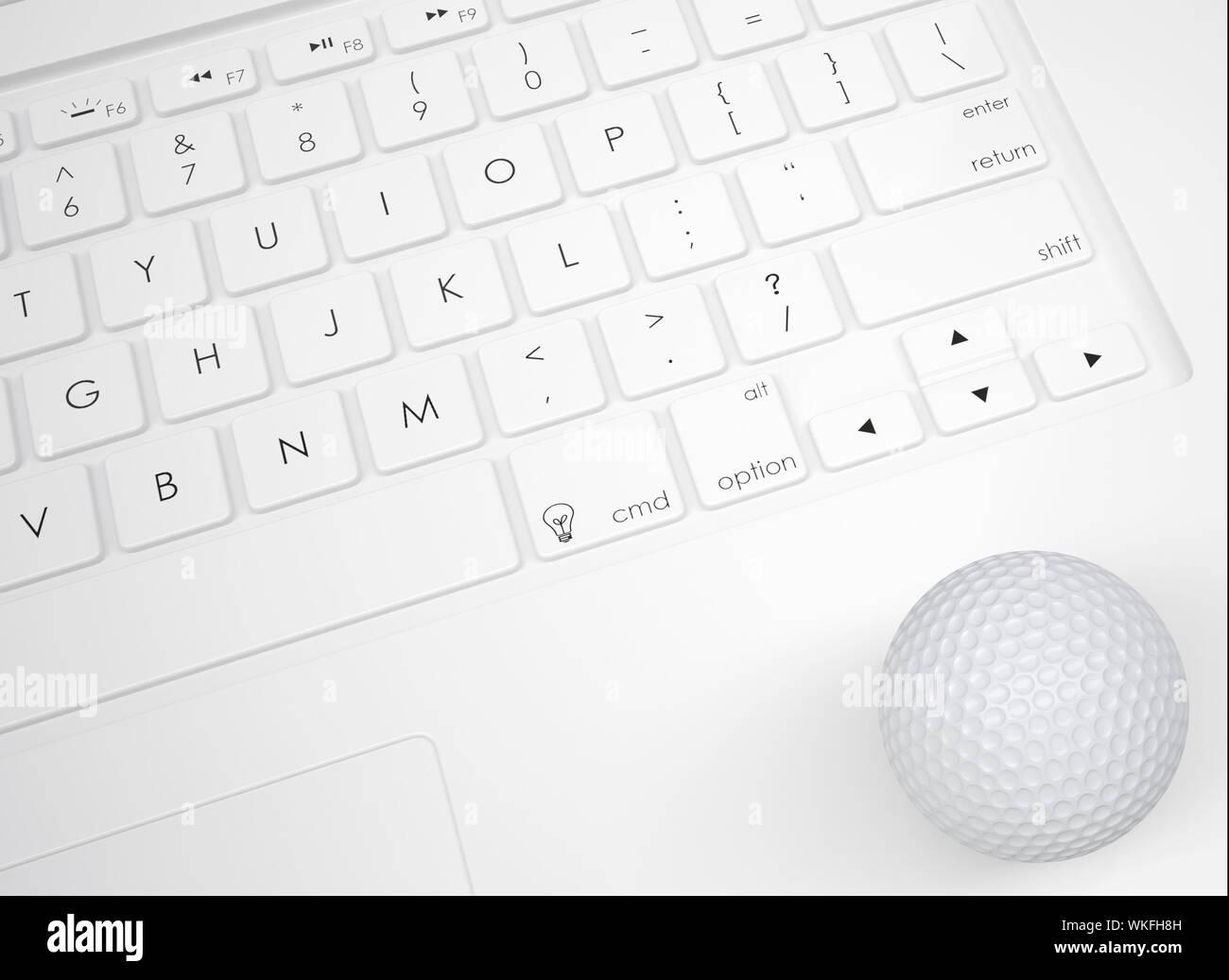 Golf ball on the keyboard. View from above Stock Photo - Alamy