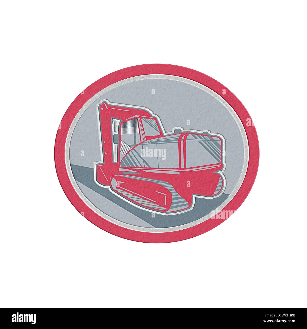 Metallic styled illustration of a construction digger mechanical ...