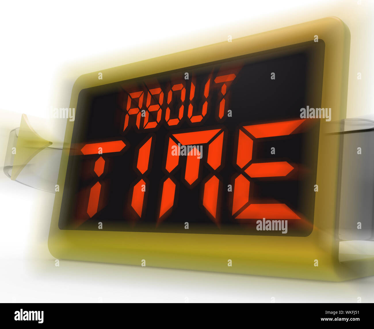 About Time Digital Clock Showing Late Or Overdue Stock Photo - Alamy
