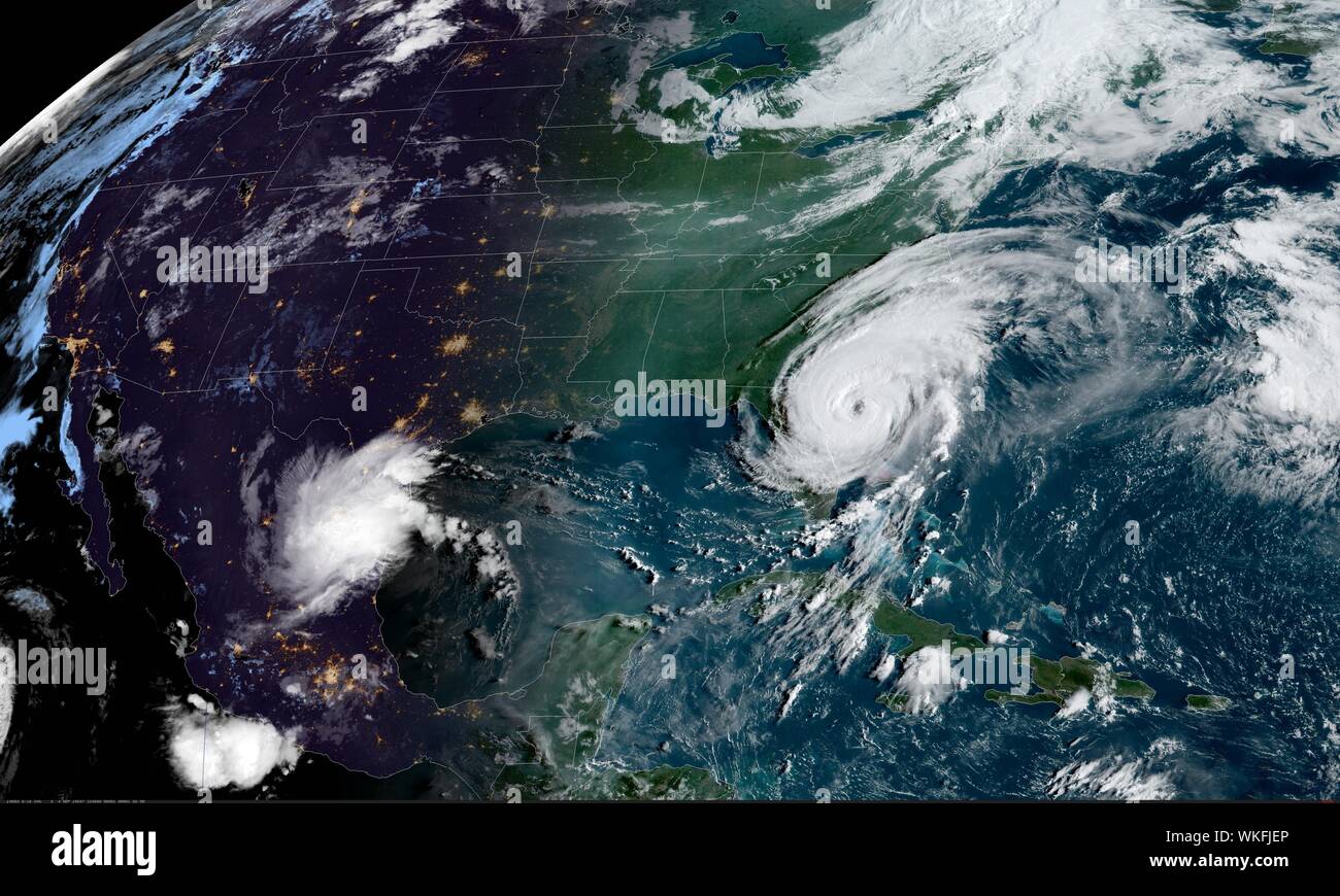 Florida, USA. 4th Sep 2019. The NOAA GOES-16 satellite showing an early ...
