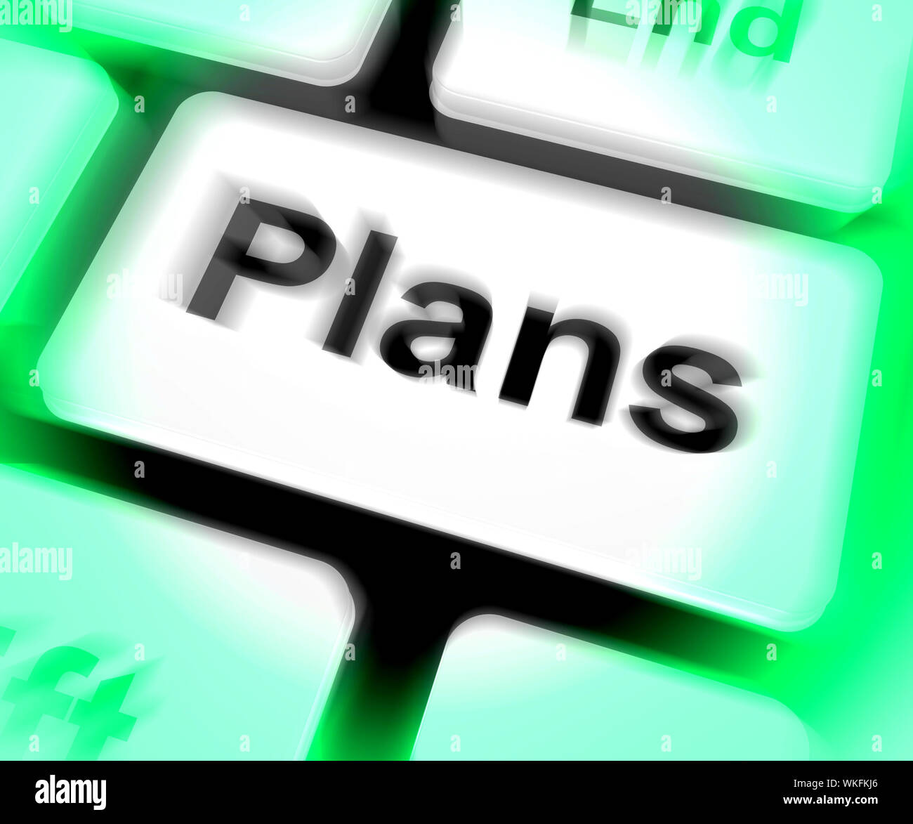 Plans Keyboard Showing Objectives Planning And Organizing Stock Photo ...