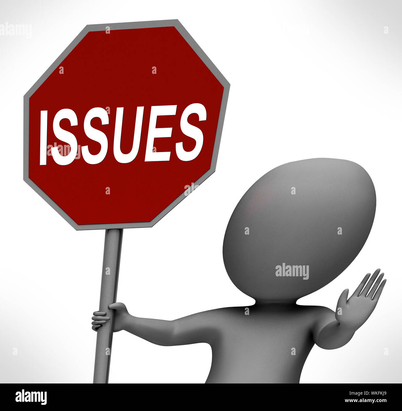 Issues Stop Sign Showing Stopping Problems Difficulty Or Troubles Stock ...