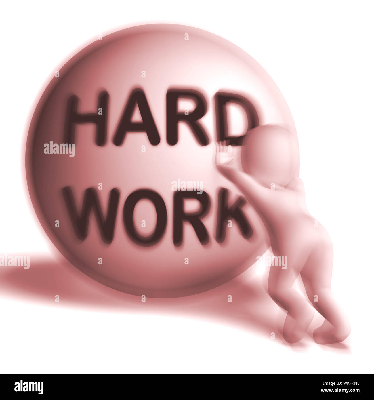 Hard Work Uphill 3D Sphere Showing Difficult Working Labour Stock Photo ...