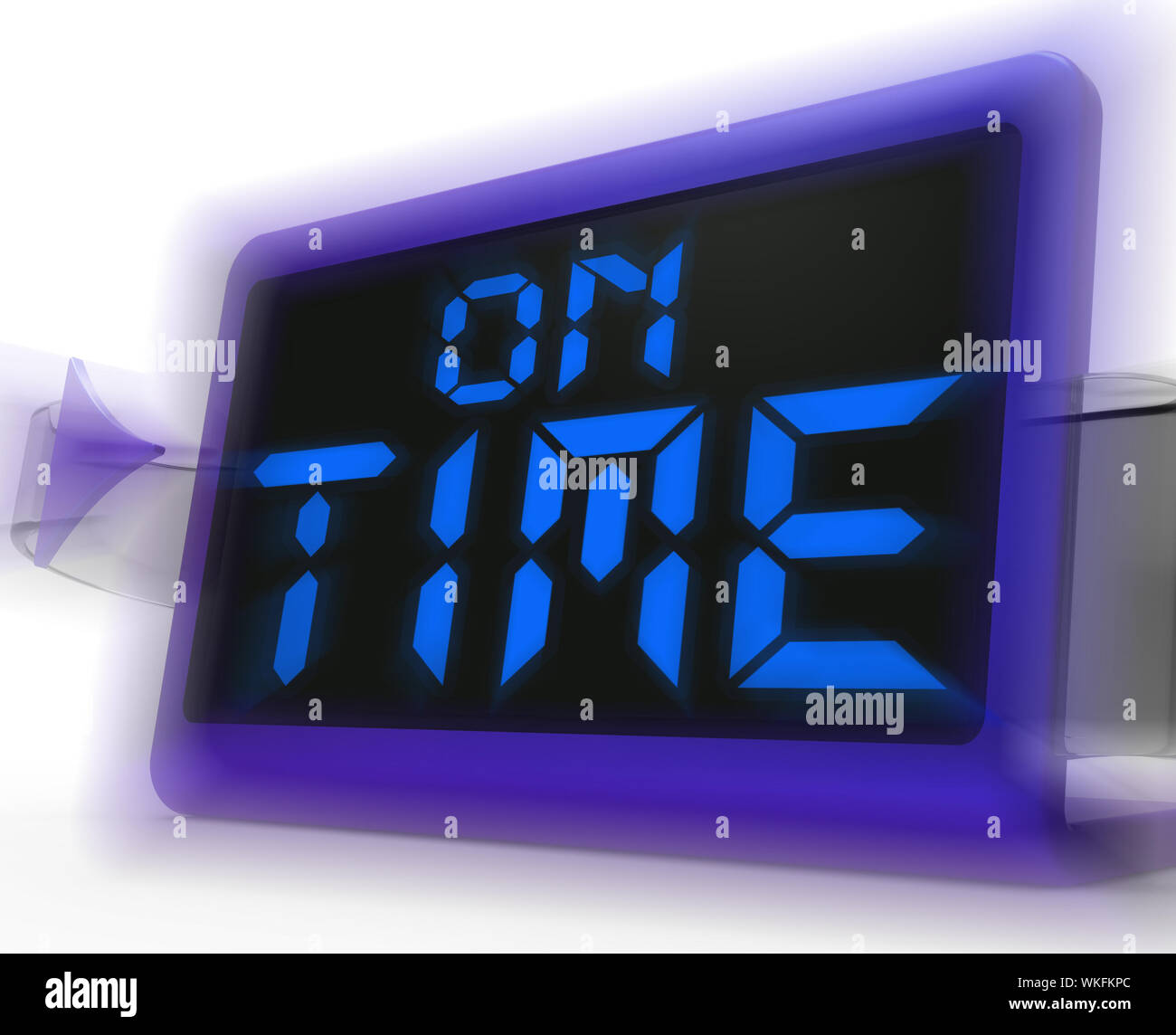 On Time Digital Clock Showing Punctual And Reliable Stock Photo - Alamy