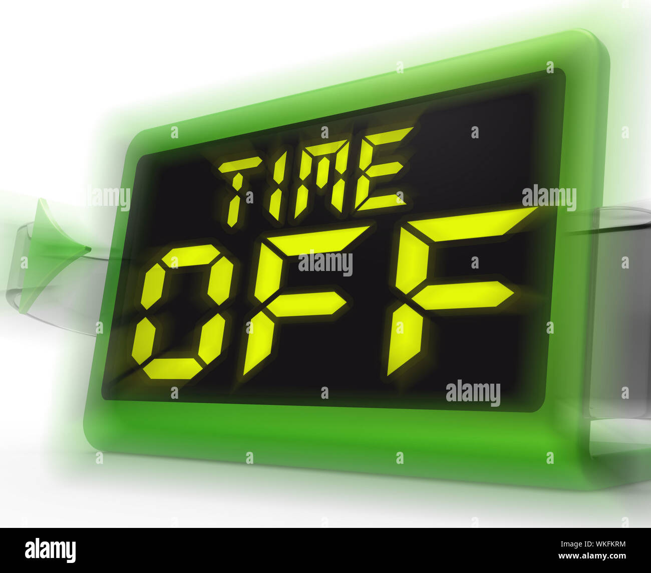 Time Off Digital Clock Showing Holiday From Work Or Study Stock Photo ...