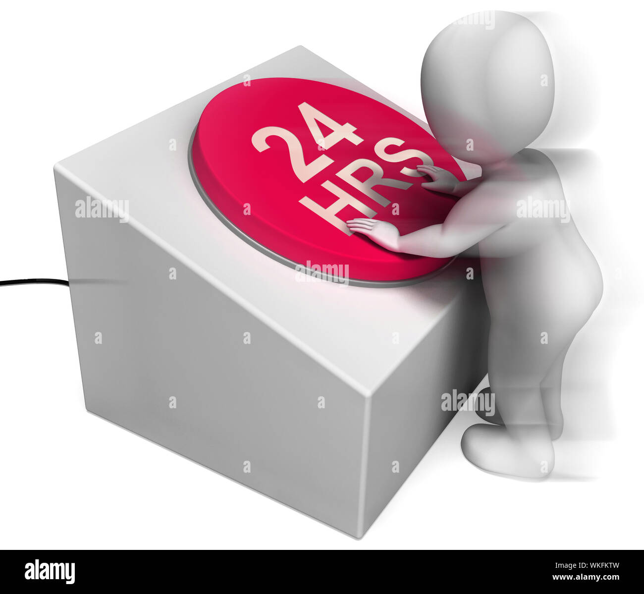 Twenty Four Hours Pressed Showing 24H Assistance Stock Photo - Alamy