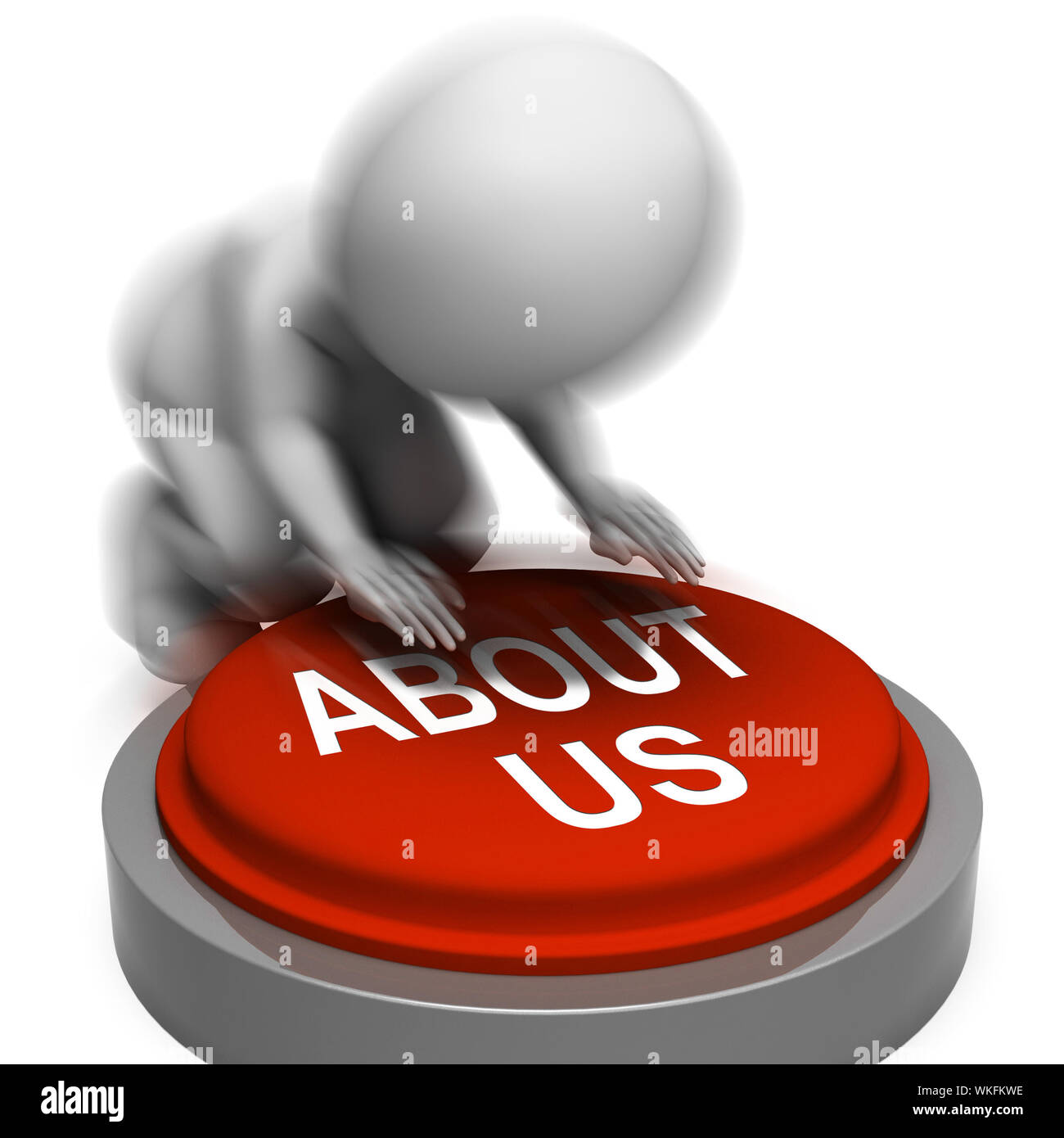 About Us Button Showing Who We Are Section Stock Photo - Alamy