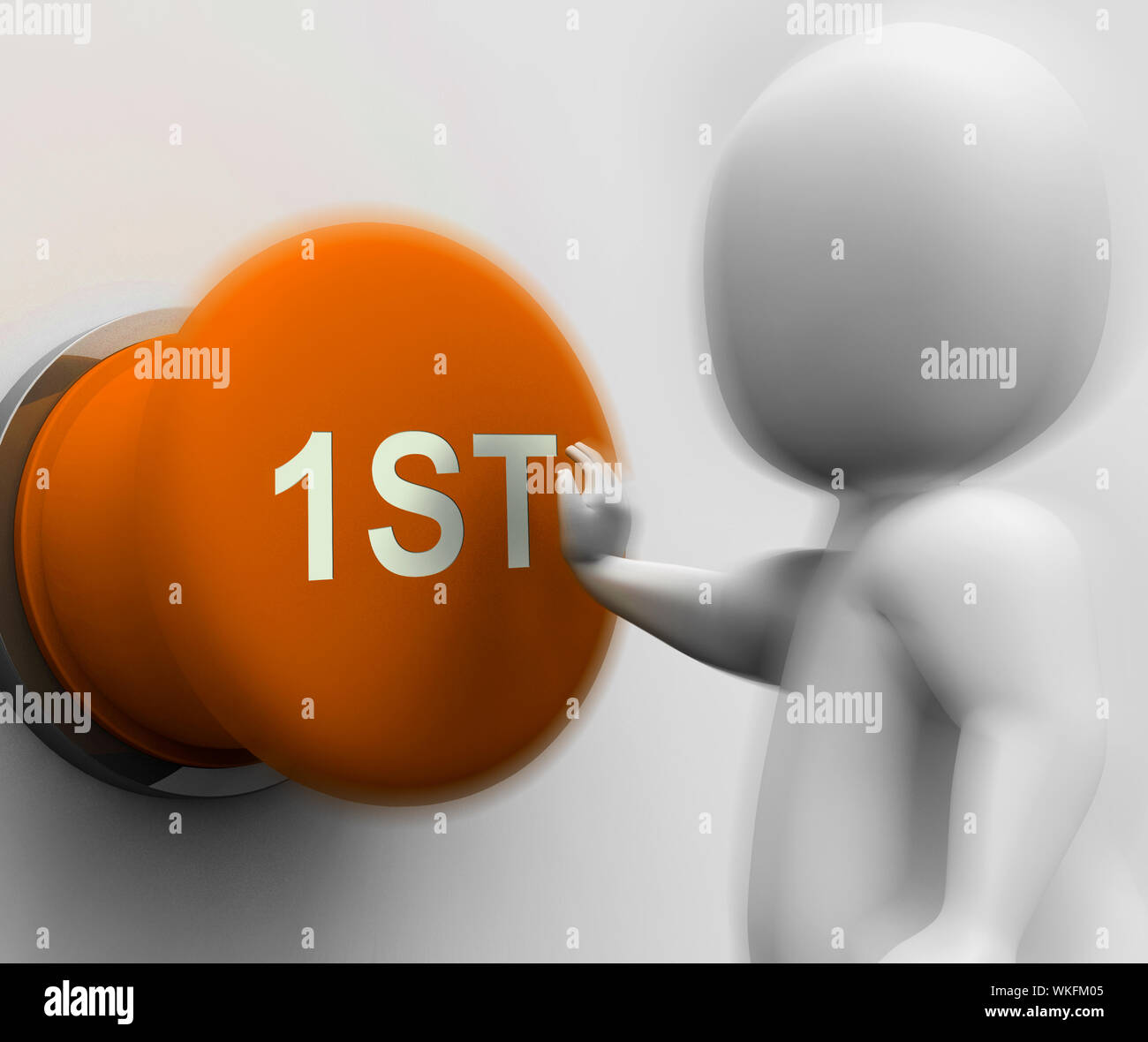 First Place Button Meaning 1st And Victor Stock Photo - Alamy