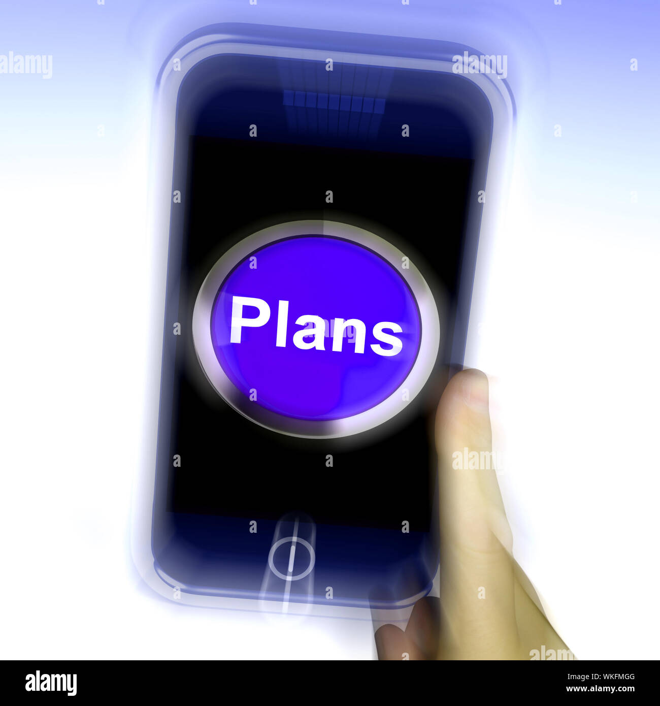 Plans On Mobile Phone Showing Objectives Planning And Organizing Stock ...