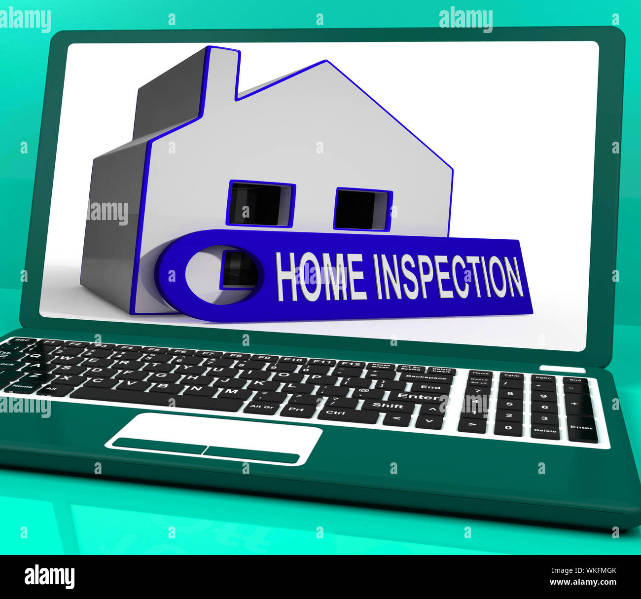 Home Inspection House Laptop Meaning Inspect Property Thoroughly Stock ...