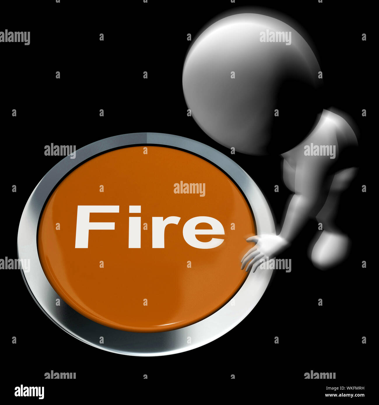 Fire Pressed Meaning Emergency Evacuation And 111 Stock Photo - Alamy