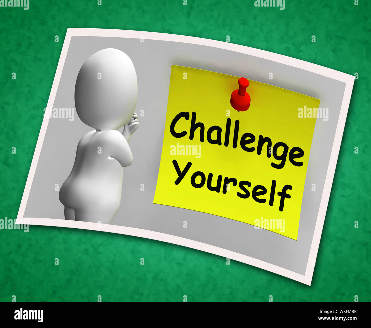 Challenge Yourself Note Meaning Be Determined And Motivated Stock Photo ...