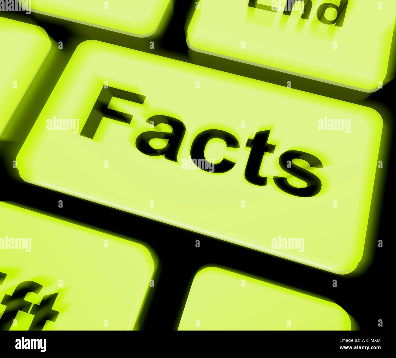 Facts Keyboard Showing True Information And Data Stock Photo - Alamy