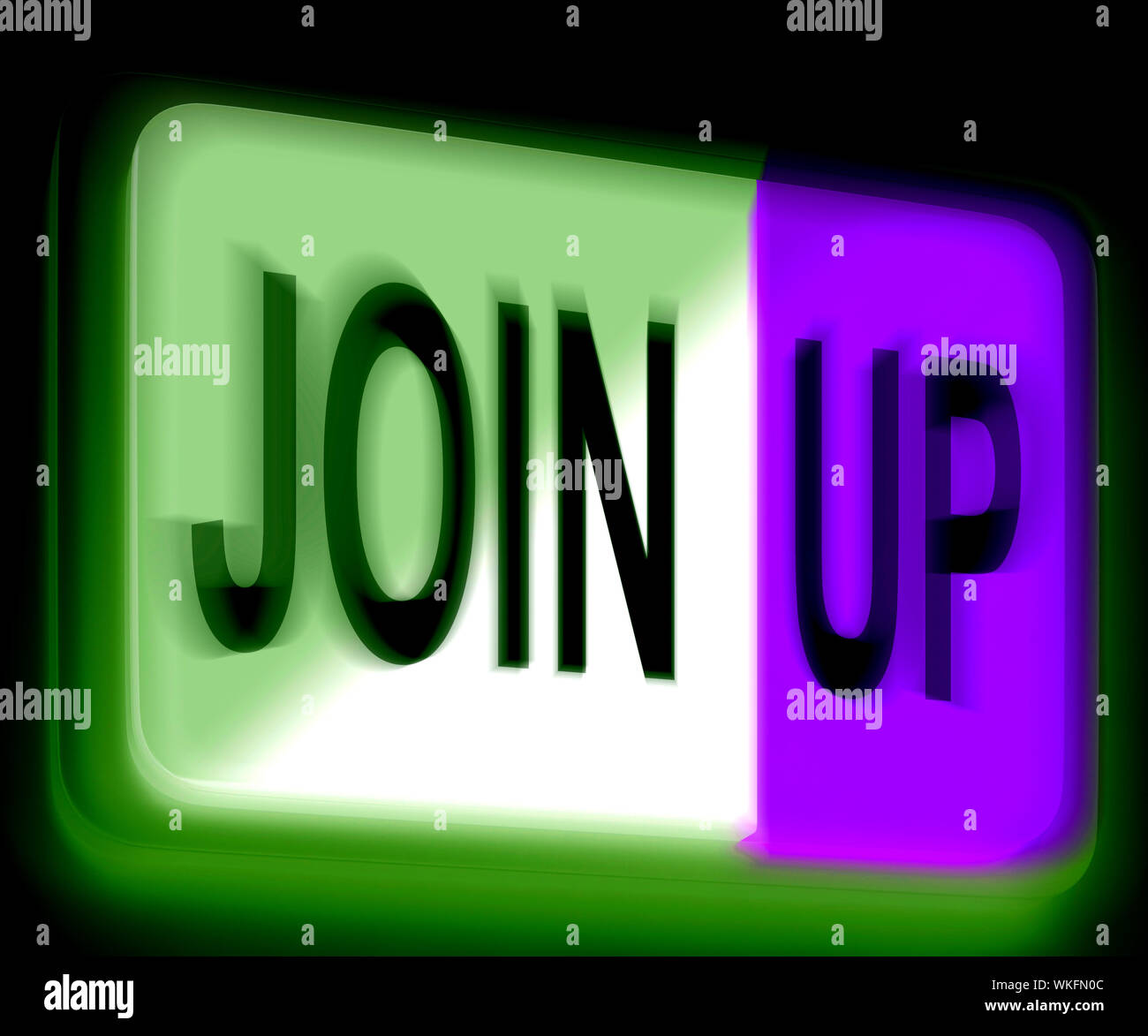 Join Up Sign Showing Joining Membership Register Stock Photo - Alamy