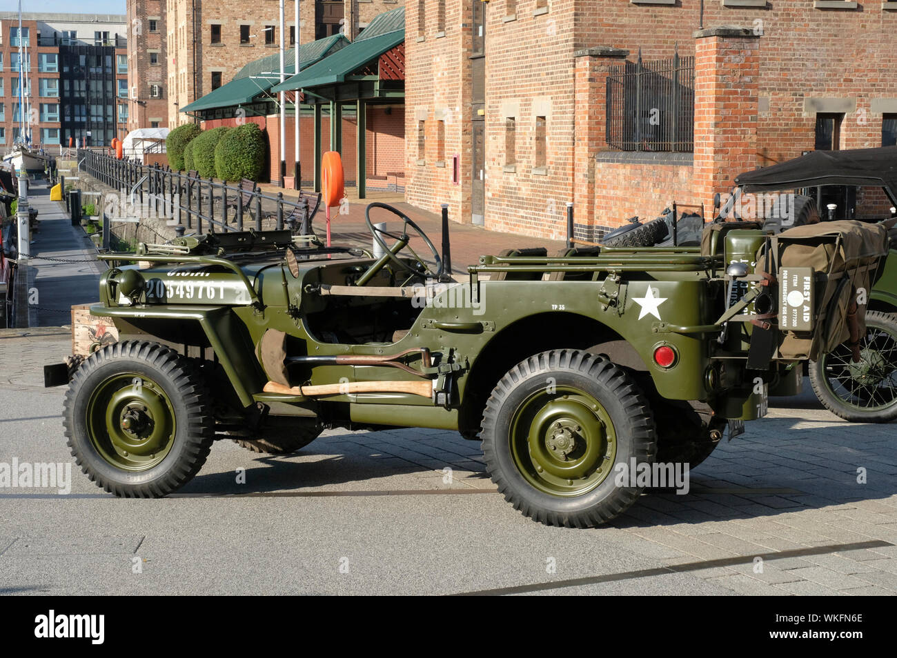 Classic military vehicles on display in Gloucester Docks,southern ...