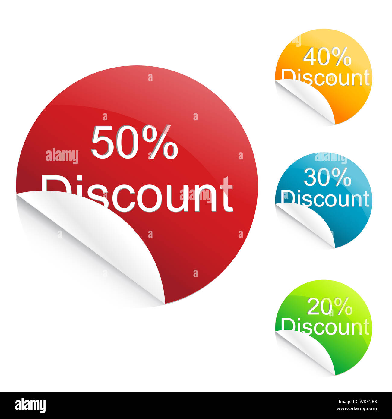 illustration of discount tags on white background Stock Photo - Alamy