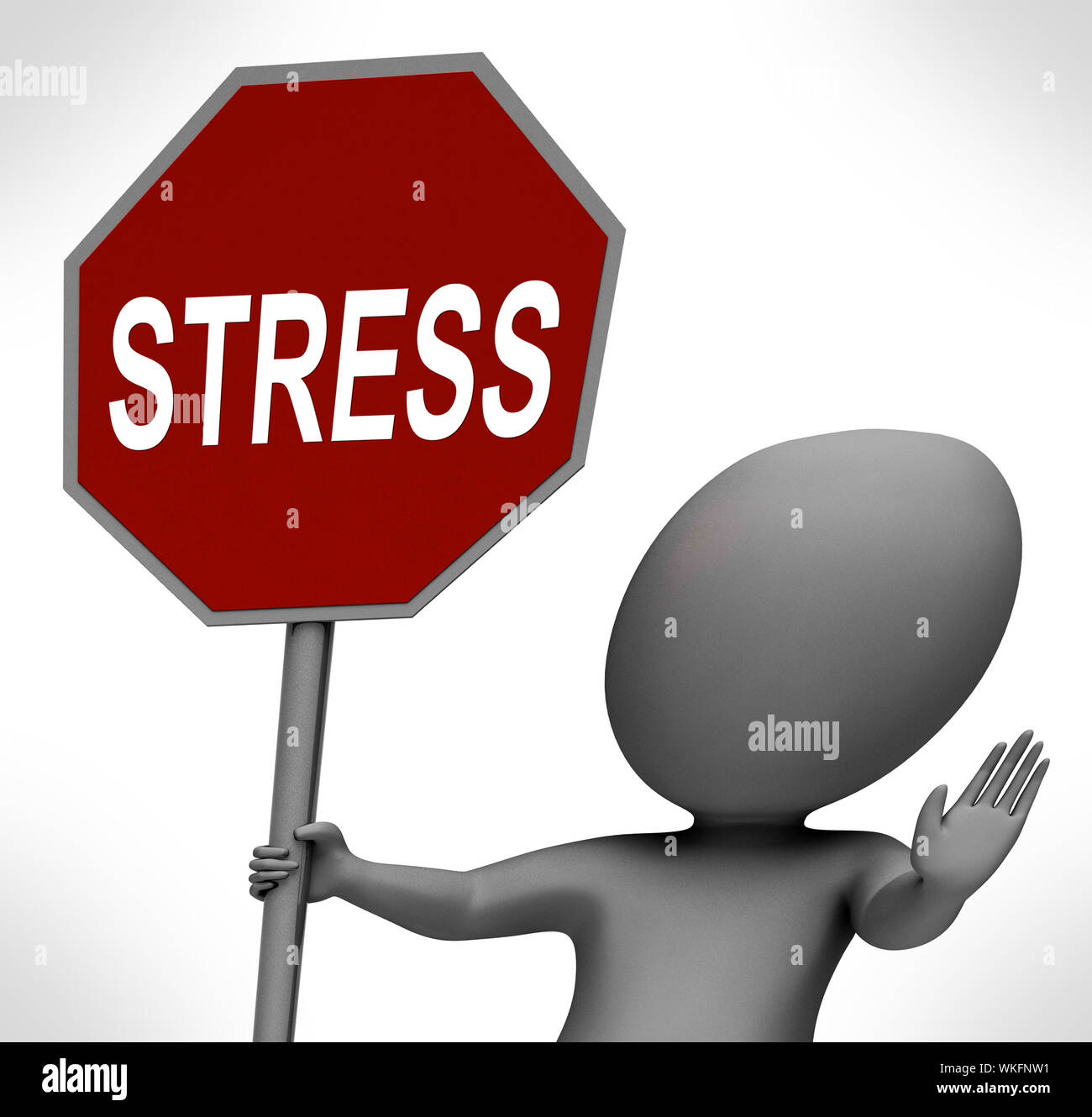 Stress Red Stop Sign Showing Stopping Tension And Pressure Stock Photo ...