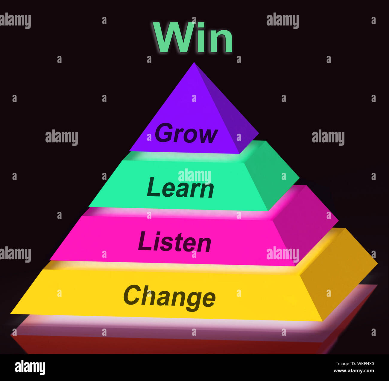 Win Pyramid Sign Showing Success Accomplishment Or Victory Stock Photo ...